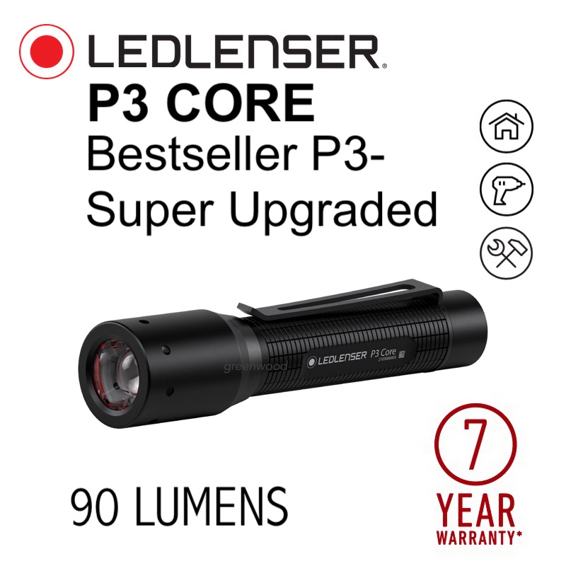 P3 CORE LEDLENSER Flashlight - 90 Lumens [Led Lenser Torchlight, LED ...
