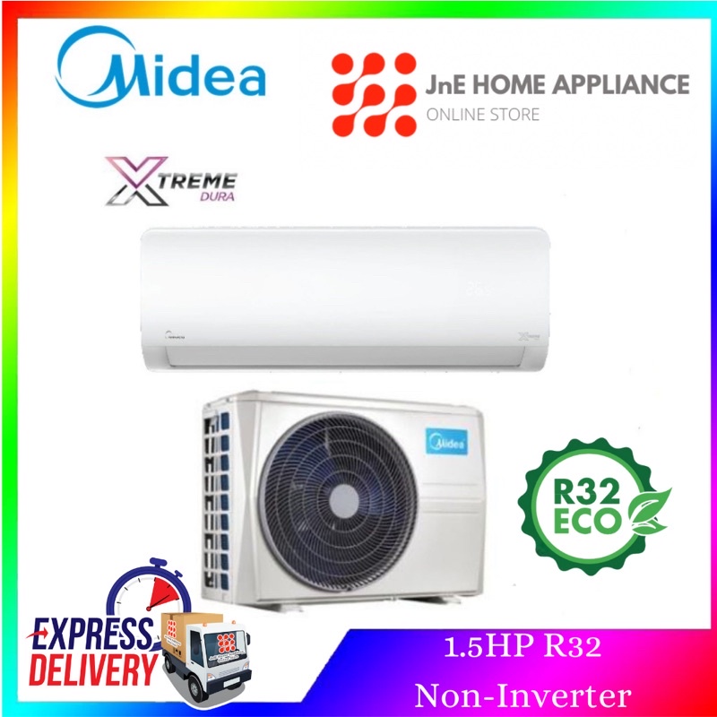 Midea 1.5hp R32 Non Inverter Xtreme Dura Series Wall Mount Air Cond MSXD-12CRN8 ( Penghawa ...
