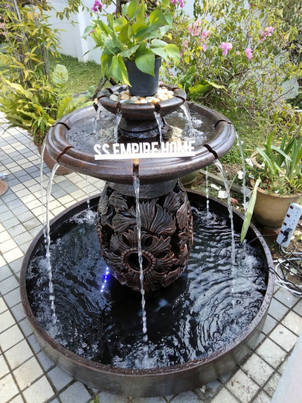 S17 Feng Shui 4ft Round Sandstone Water Pond Fountain Garden Water ...