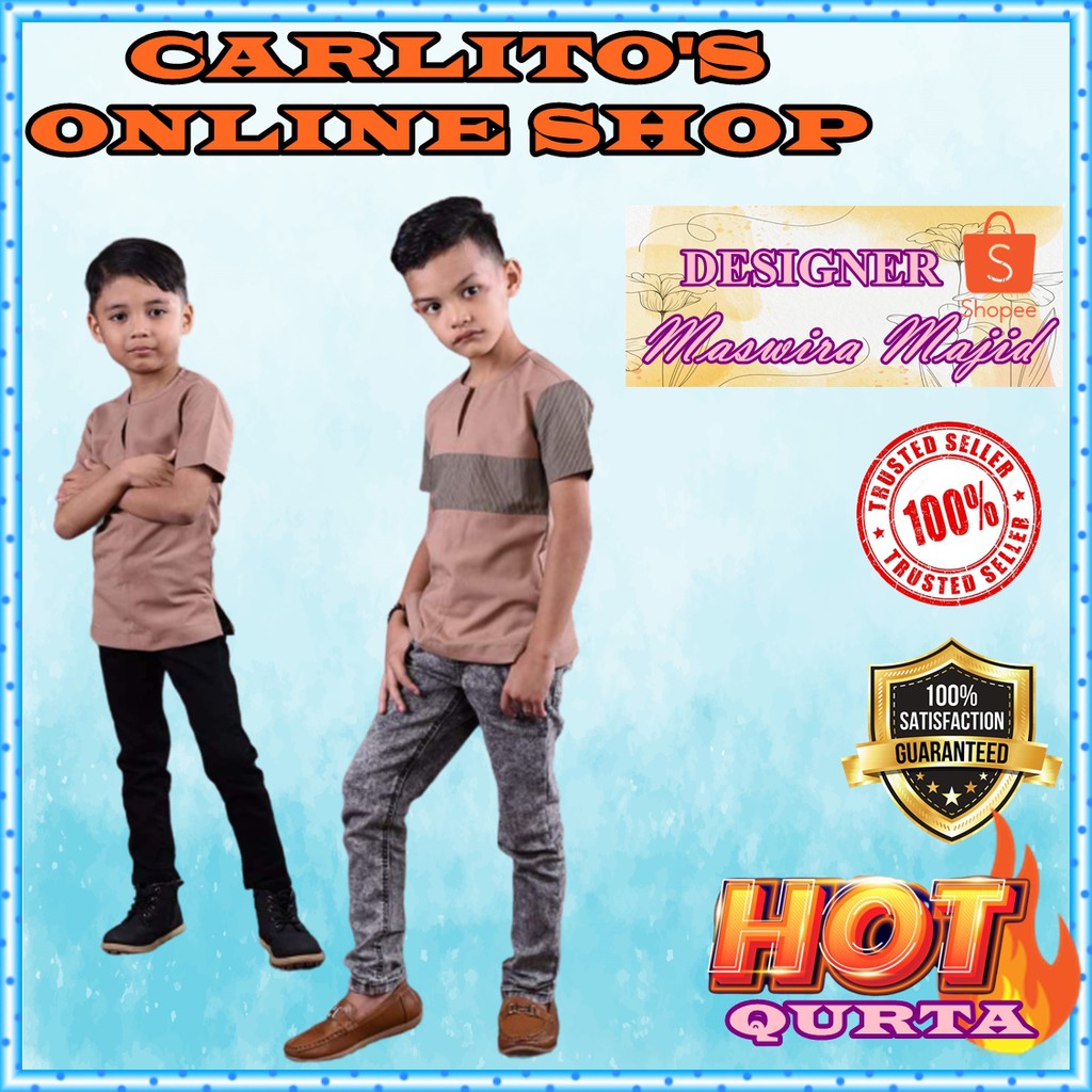 BAJU BUDAK KURTA BUDAK LELAKI LENGAN PENDEK QURTA FASHION –BOY'S ...