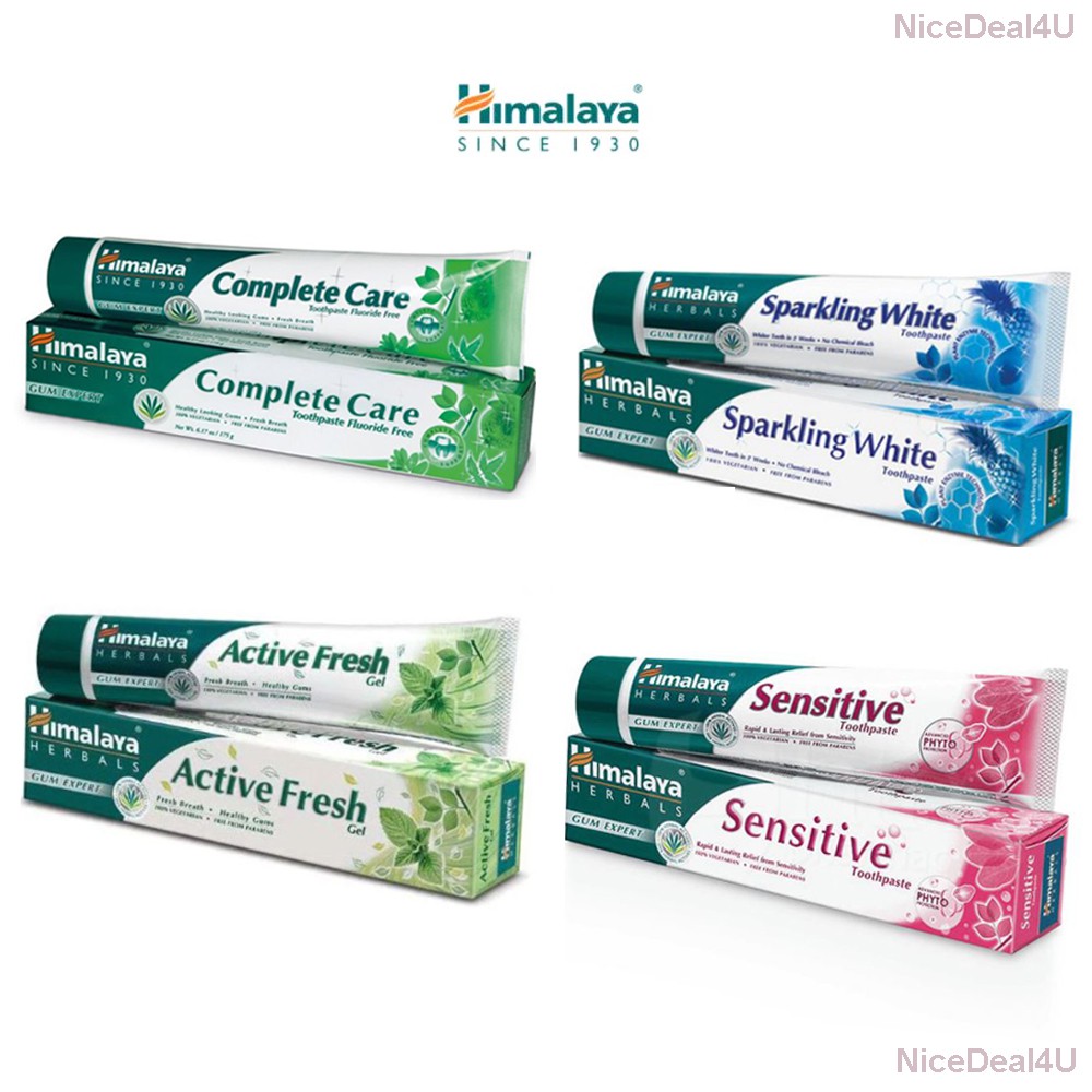 Himalaya Herbal Toothpaste 100g Natural (Complete Care/ Sparkling White ...