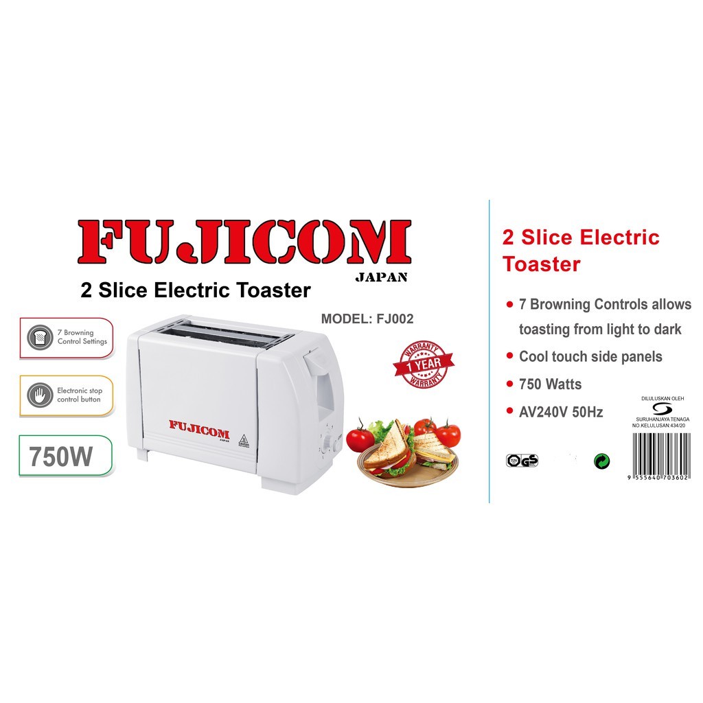 ☫READY STOCK Toaster/pembakar roti- 2 slices- EASY CLEANING & FAST ...