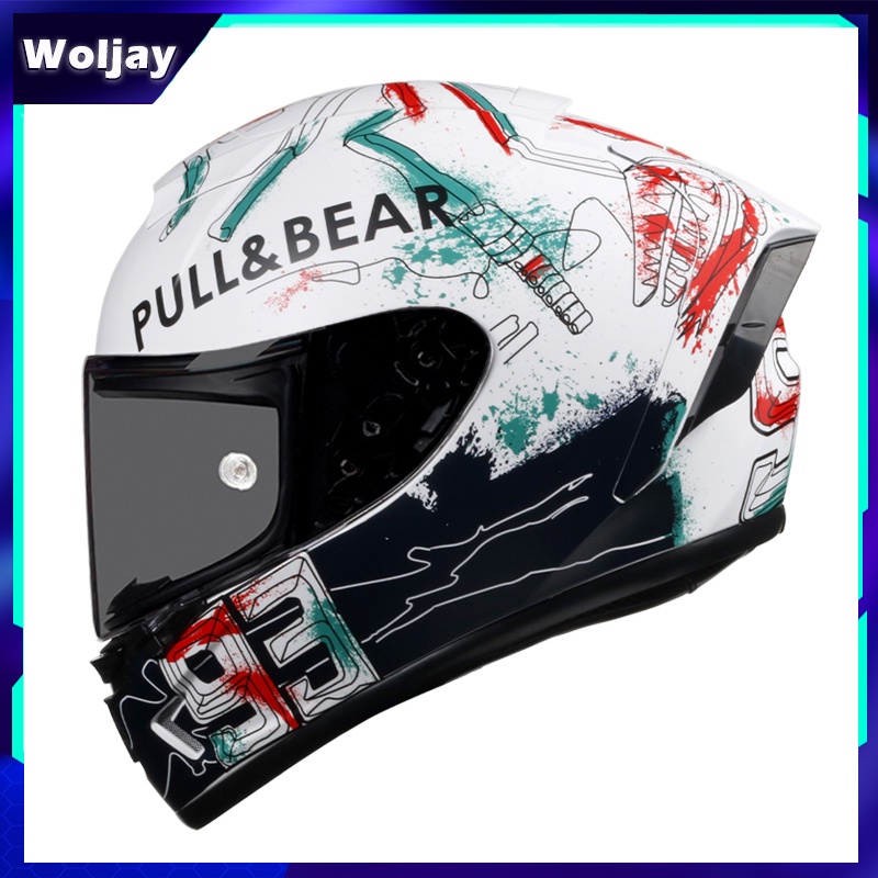 [High Quality] Full Face Motorbike Helmet Graffiti Stylish Fast Release ...