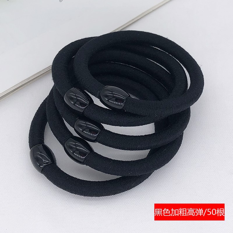 Pengikat rambut tali kepala wanita hitam nilon tahan lasak tebal tinggi ...