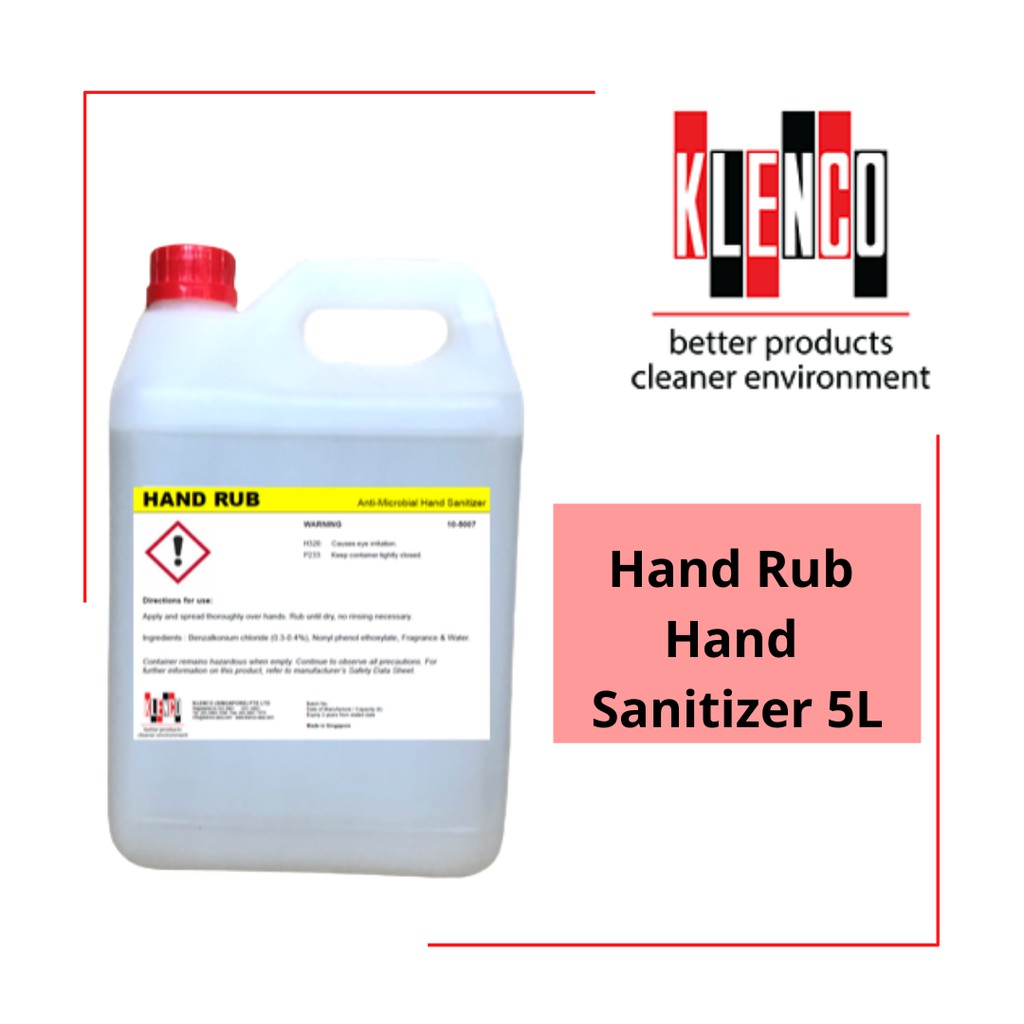 Hand Sanitizer KLENCO Hand Rub Hand Sanitizer 5L | Shopee Malaysia