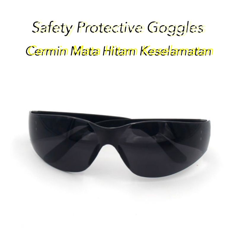 Cermin Mata Hitam Keselamatan Safety Protective Goggles Glasses For ...