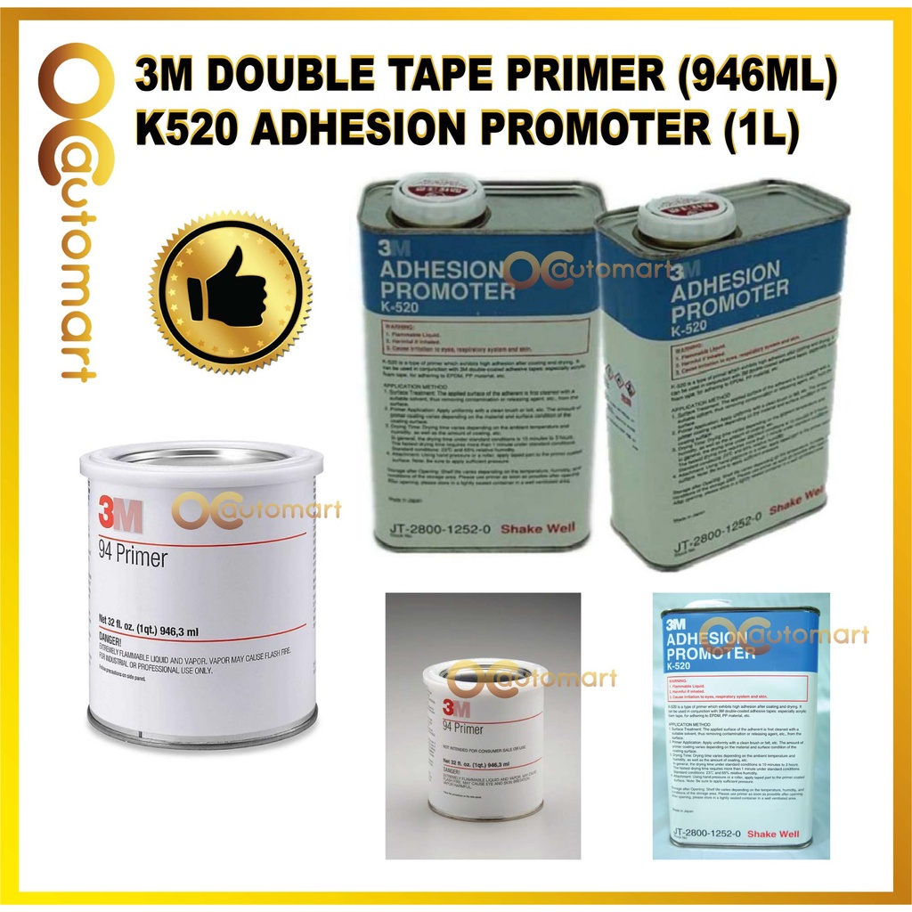 3M Double Tape Primer (946ml) / K520 ADHESION PROMOTER (1L) | Shopee ...