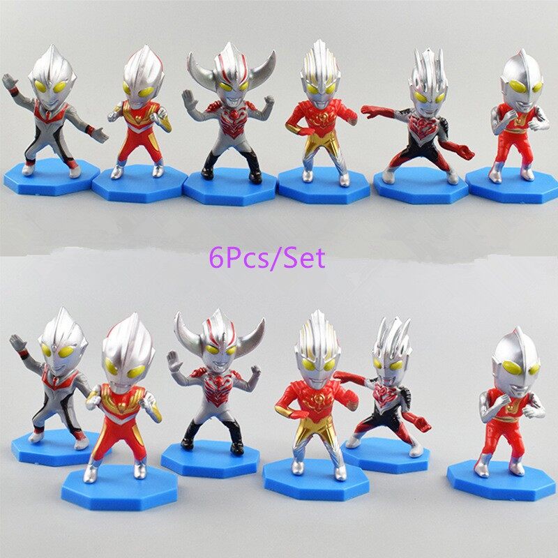 6Pcs/Set Action Figures Ultraman with Base Toys | Shopee Malaysia