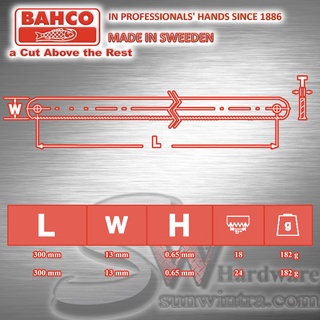 [100% Original] Bahco 18TPI / 24TPI 8D/10D New Sandflex BI-Metal Hack ...