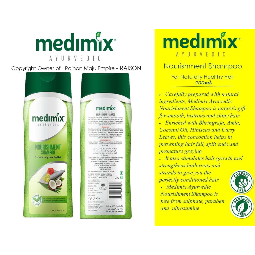 Medimix Nourishment Shampoo For Naturally Healthy Hair 400mledimix ...