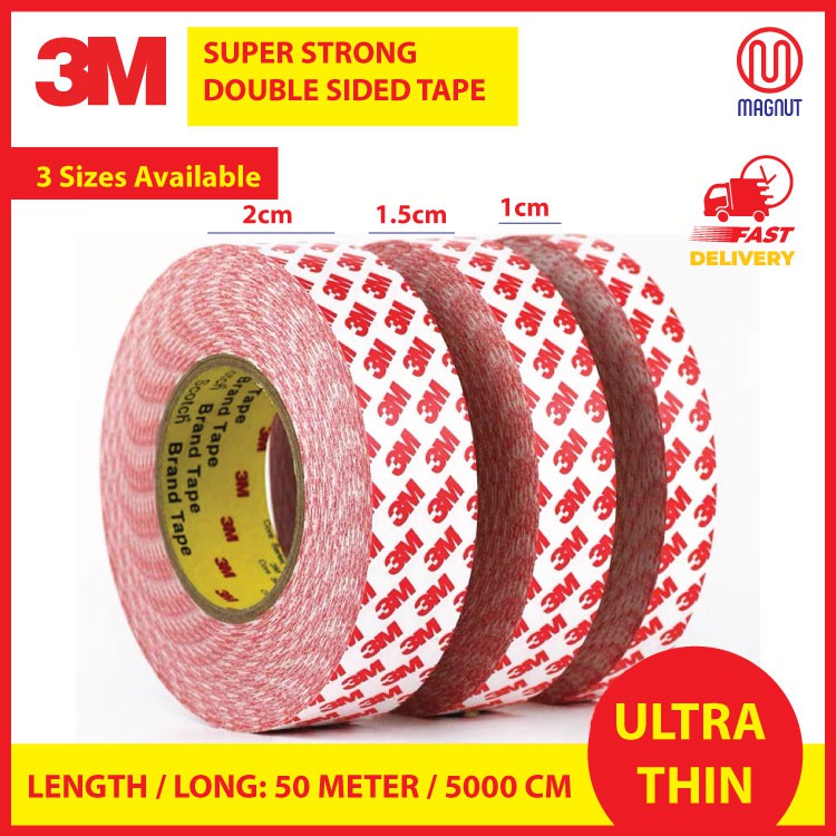 3M Pita Pelekat Dua Muka Tahan Suhu Tinggi / 3M Double Side Tape (50 Meter) 55236 Heat Resistant ...