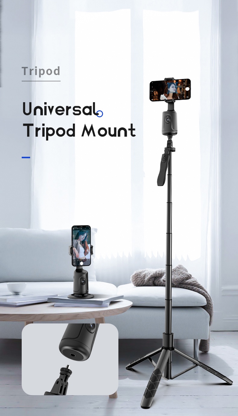 P01 Auto Face Tracking Phone selfie stick Smart 360°rotation holder AI Follow-Up video Vlog Live ...