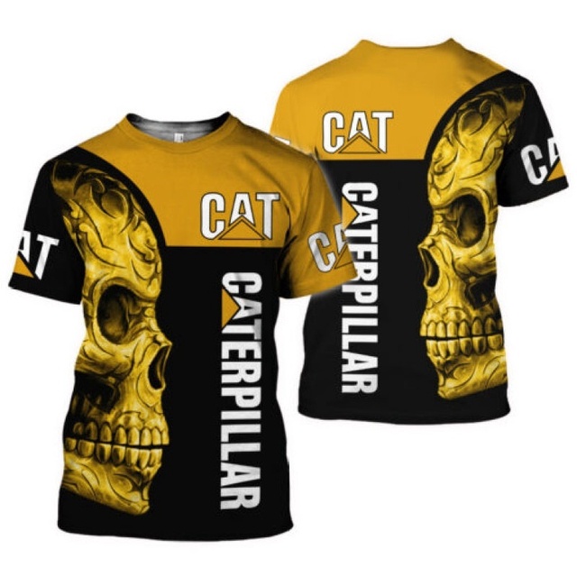New Caterpillar T-Shirts CAT Excavator 3D Print Streetwear Men Women ...