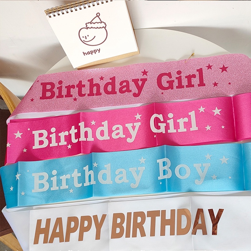 Hot Happy Birthday Ribbons Girls Boys Birthday Straps Letters Straps ...