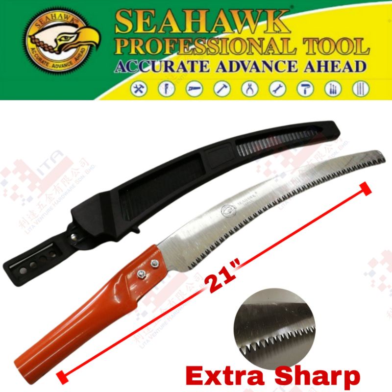 100% ORIGINAL SEAHAWK JAPAN PURNING SAW PRUNER BRANCH CUTTER GERGAJI ...