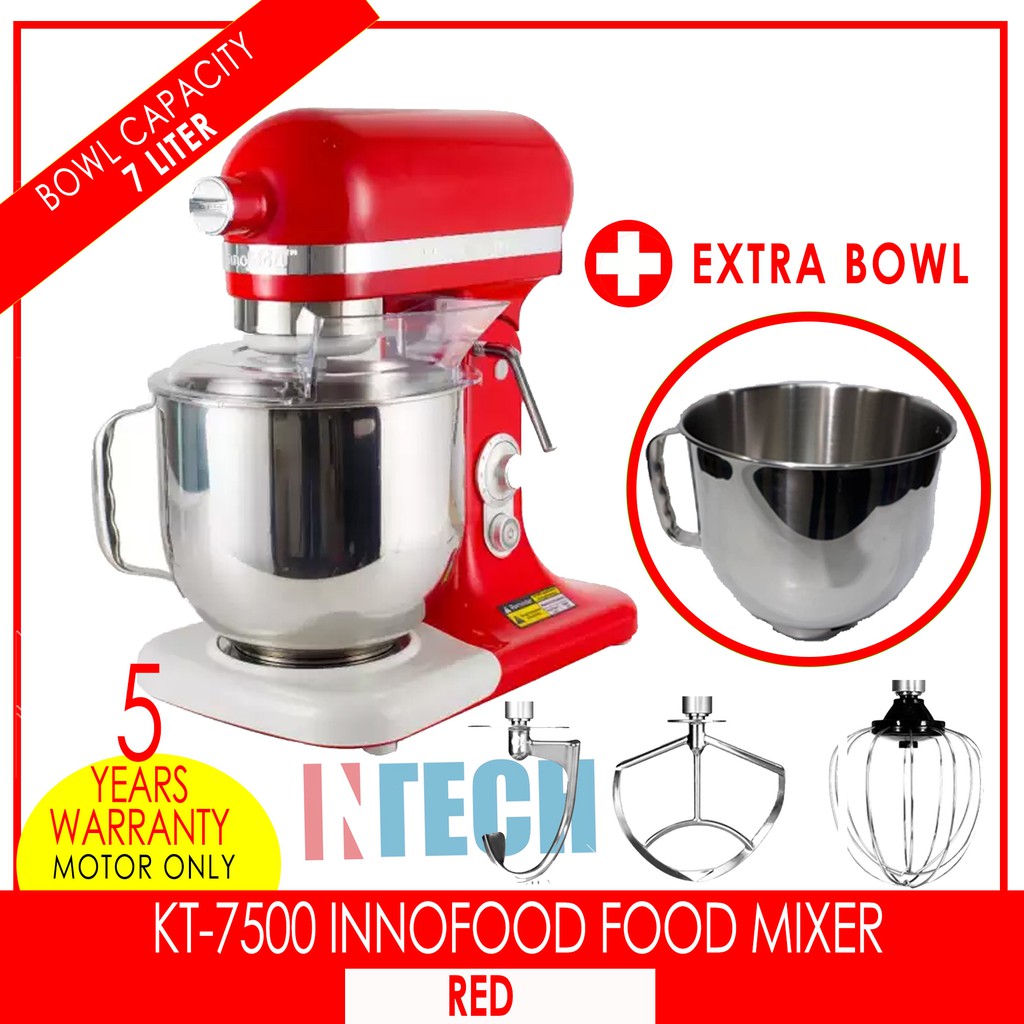 INNOFOOD KT-B7/KT-7500 STAND MIXER (HEAVY DUTY) 2 BOWL | Shopee Malaysia