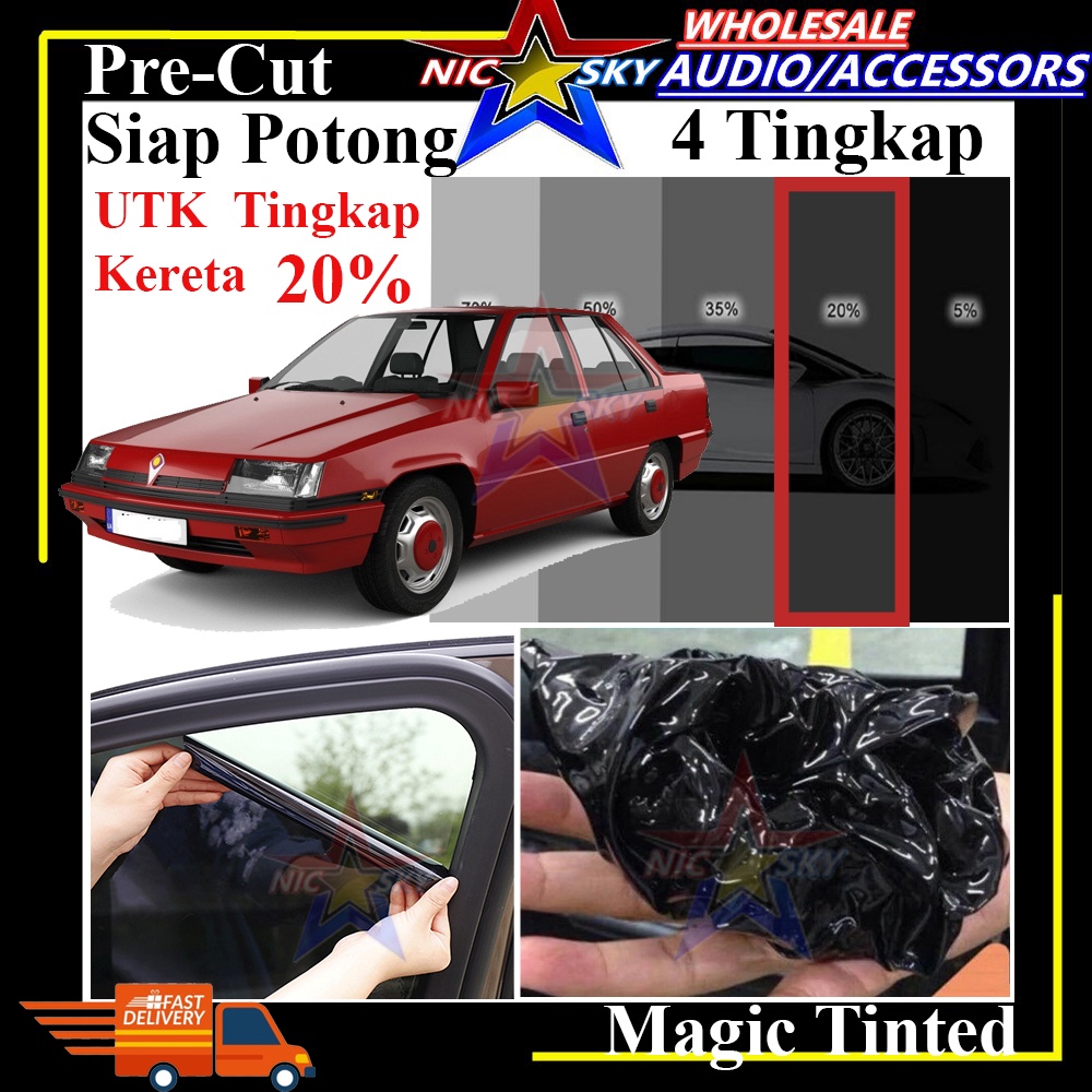 Magic Tinted hitam 20% Siap Potong Perton SAGA kereta magic tinted ...