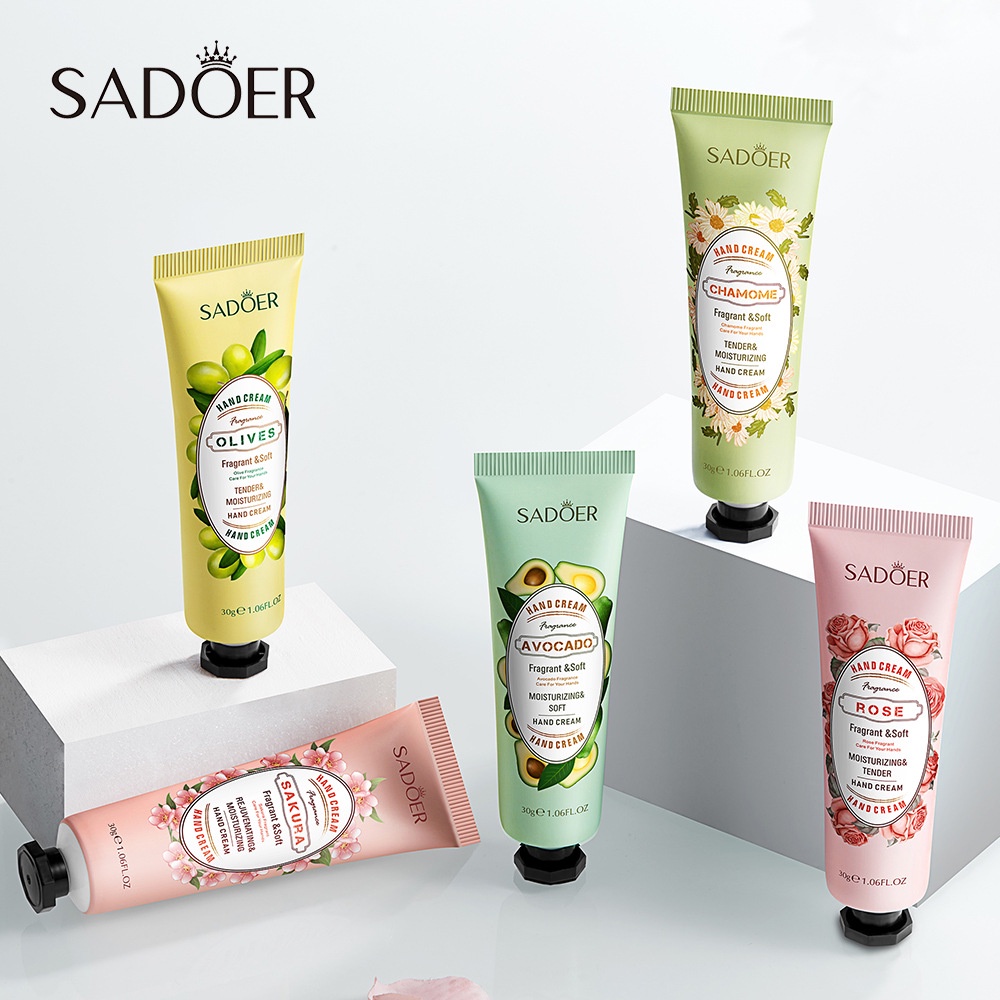 SADOER Plant Extract Hand Cream 30g Moisturizing Hand Cream Hydrating Skin Care Rose Chamomile ...