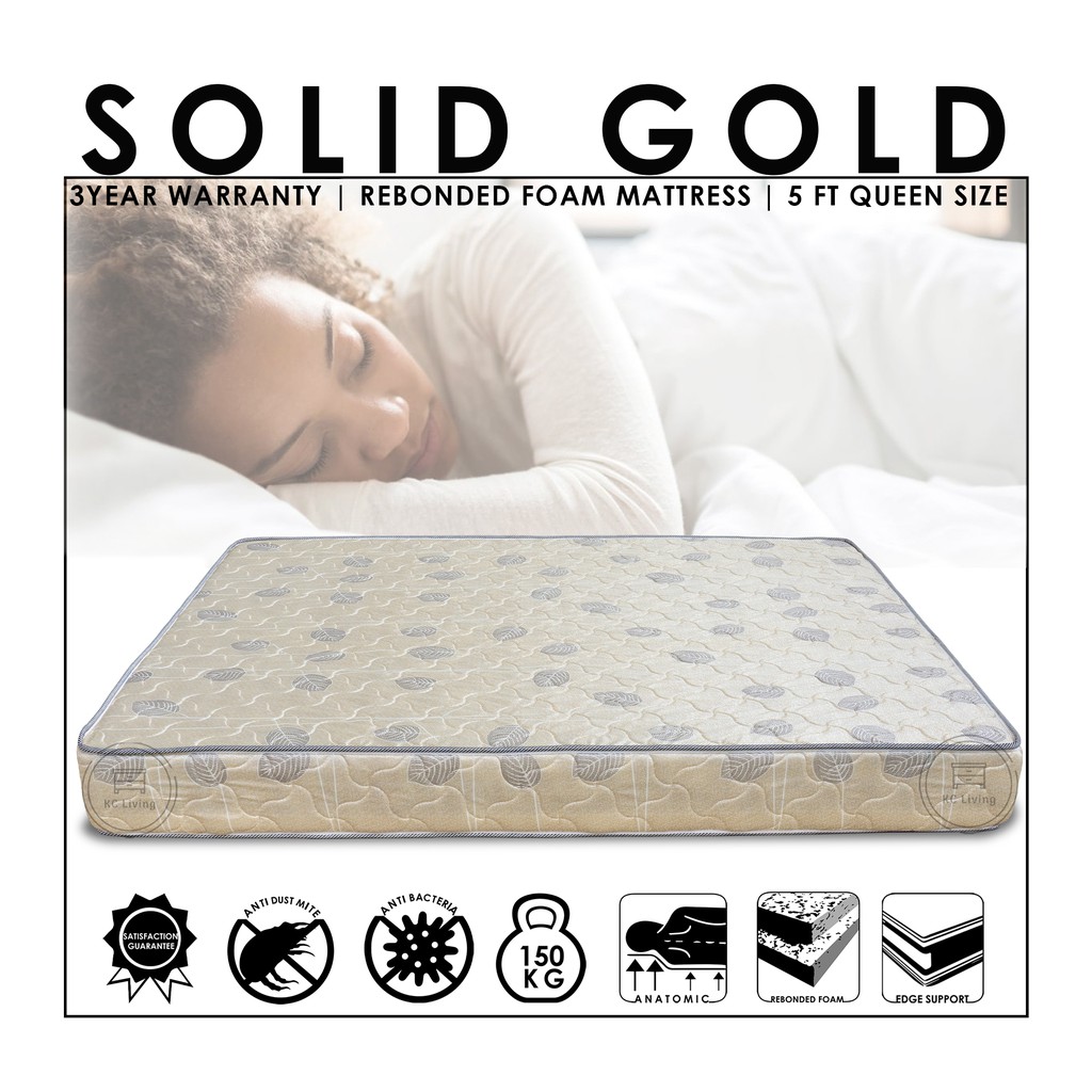 [KCL] Solid Gold Mattress / Single & Queen Size / Rebond Foam/ 5 Inch ...