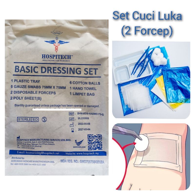 Cuci Luka / Wound Dressing Set 2 Forcep Hospitech (May 2027) | Shopee ...