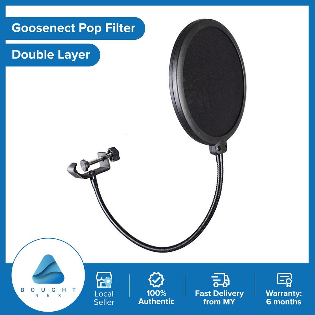 Professional Gooseneck Adjustable Microphone Pop Filter Shield Noice ...