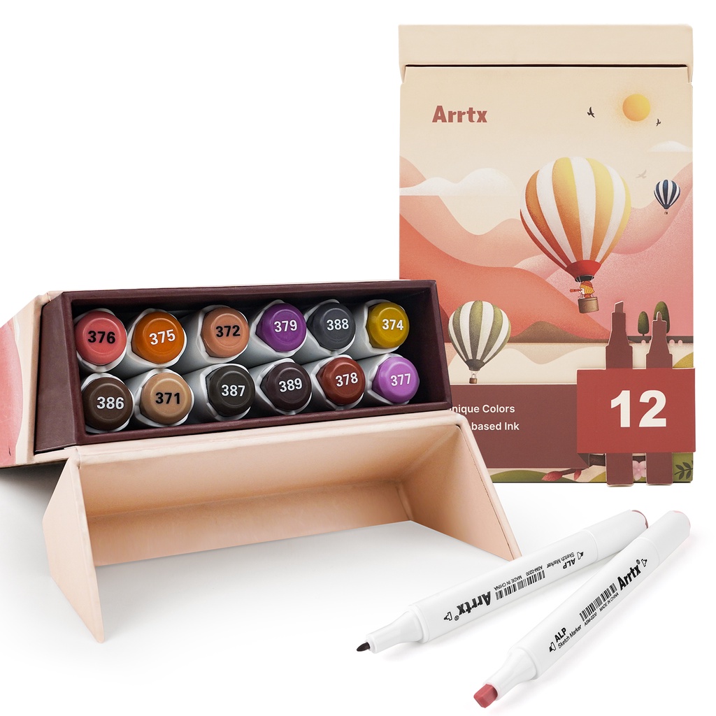 Arrtx ALP 12 skintone Colors Alcohol Markers with box | Shopee Malaysia
