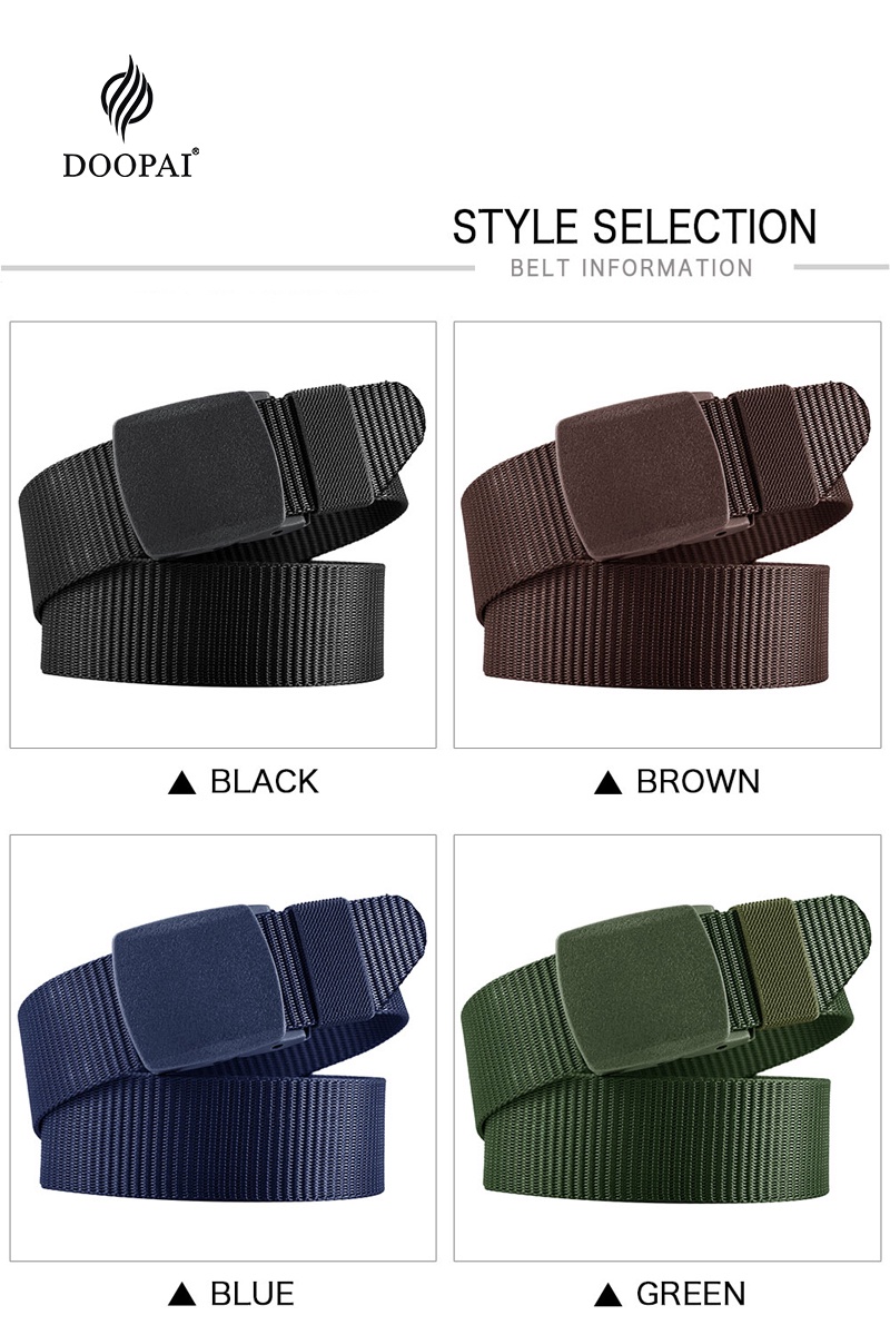 DOOPAI Canvas Belt Hypoallergenic Metal Free Men Women Nylon Cloth Belt ...