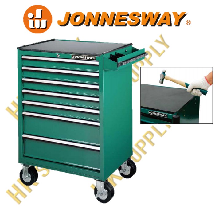 JONNESWAY 7- DRAWER TOOL TROLLEY W/KNOCKABLE WORKING TABLE C-7DW1 ...