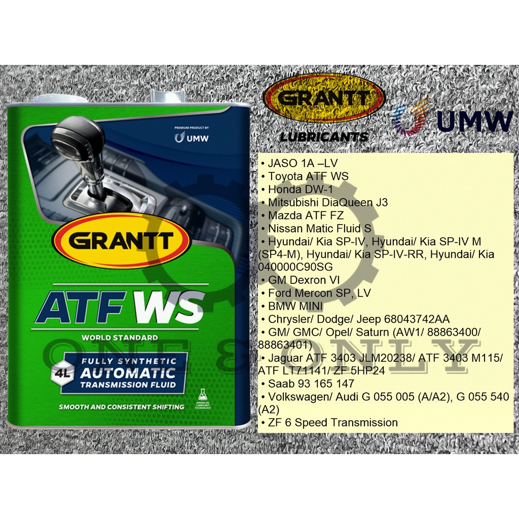 100% GENUINE UMW GRANTT ATF WS FULLY SYNTHETIC AUTOMATIC TRANSMISSION ...