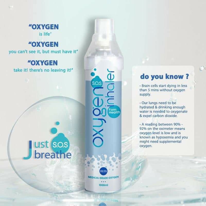 SOS 氧气吸入器 1000ML SOS Oxygen Inhaler (1000ml) Medical Grade | Shopee Malaysia