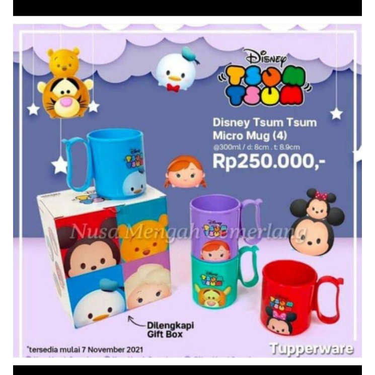 Tupperware mug contains 4 / Disney tsum tsum micro tupperware mug ...