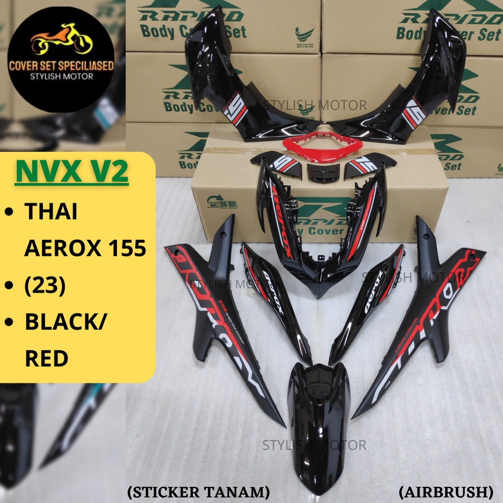 (STICKER TANAM/AIRBRUSH) RAPIDO COVER SET YAMAHA NVX V2 THAILAND AEROX ...