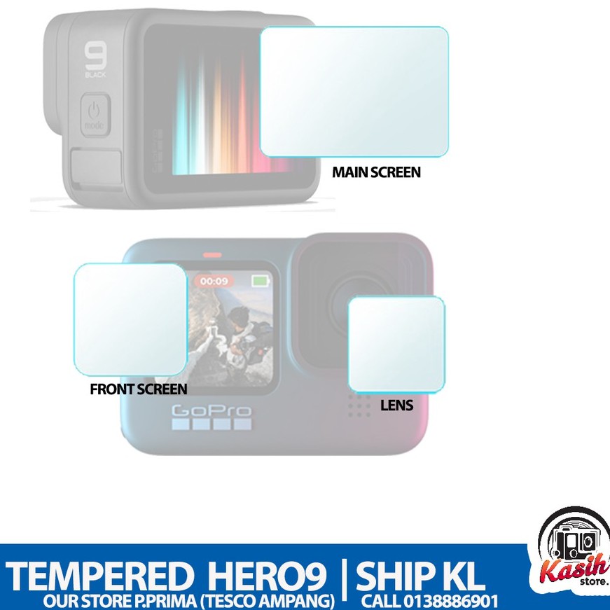 Gopro Hero 12/11/10/9/8 Black Screen Lens Front Screen Protector ...