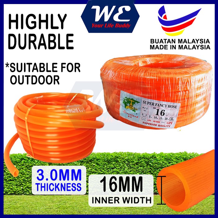 Garden Hose PIPE orange 16mm/3.0MM THICKNESS / pipe getah / hose getah ...