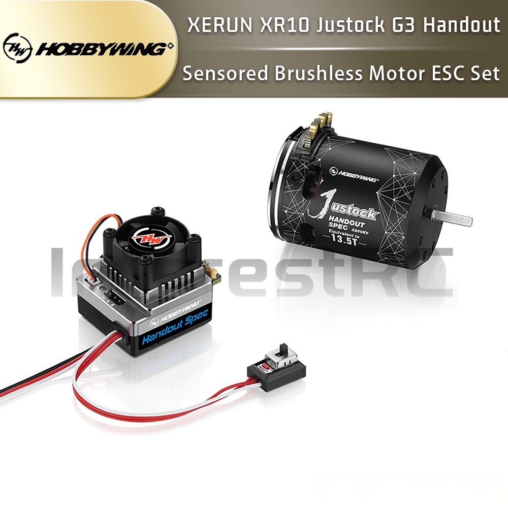 HOBBYWING XERUN XR10 Justock G3 Handout 60A 13.5T 17.5T 21.5T Sensored Brushless ESC Motor Combo ...