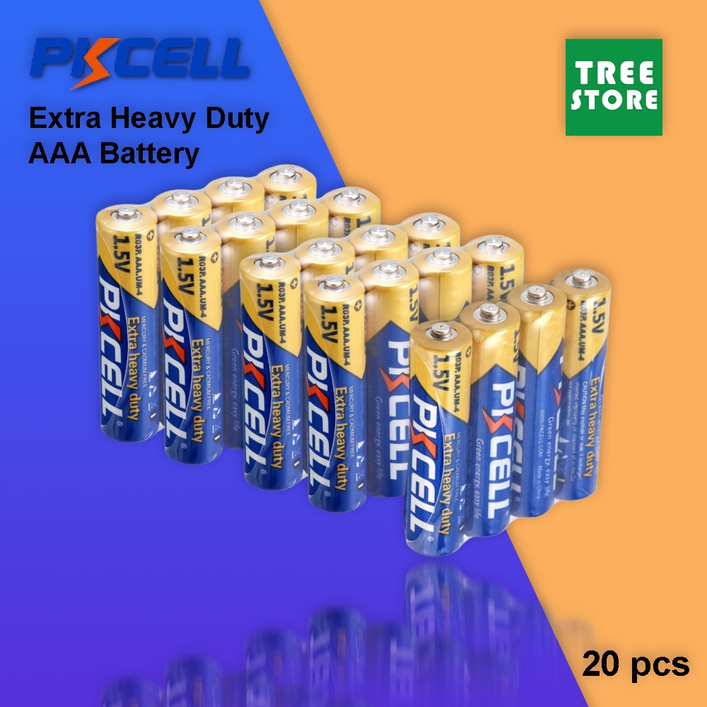 (20 PCS) PKCELL Extra Heavy Duty AAA Battery R03P Triple A LONG LIFE ...