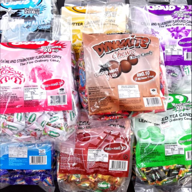 JACK N JILL CLOUD 9 CANDY ASSORTED FLAVOR (750G~1056G) GULA JUMBO PEK ...