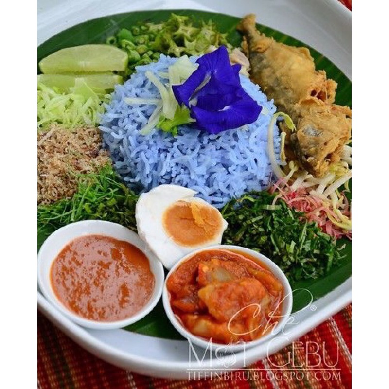 SET “Nasi Kerabu”• (Bunga Telang Biru+Ulam Selom)🥒🥦🌿 | Shopee Malaysia