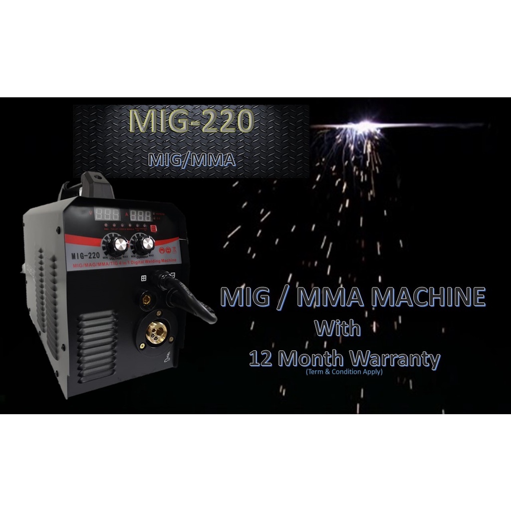 MIG & MMA "2 in 1" Professional Heavy Duty MIG-220 5Kg MIG Wire Welding ...