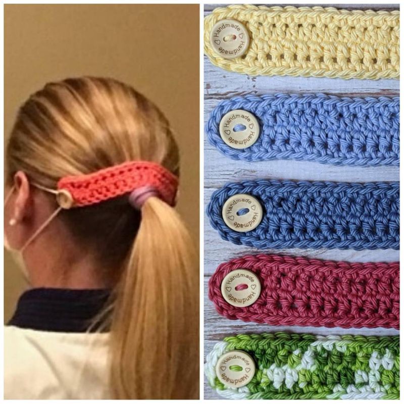 ( HANDMADE ) Mask Extender / Mask Extender Crochet / Mask Band / Mask ...