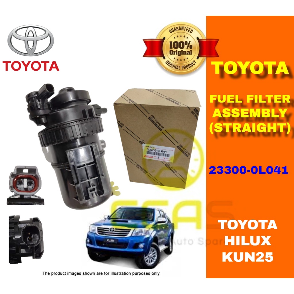 ( 100% ORIGINAL ) Toyota Diesel Fuel Filter with Housing Assy *Straight ...
