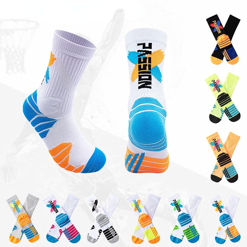 Men's Tall Professional Basketball Socks Contrast Color Towel Bottom ...