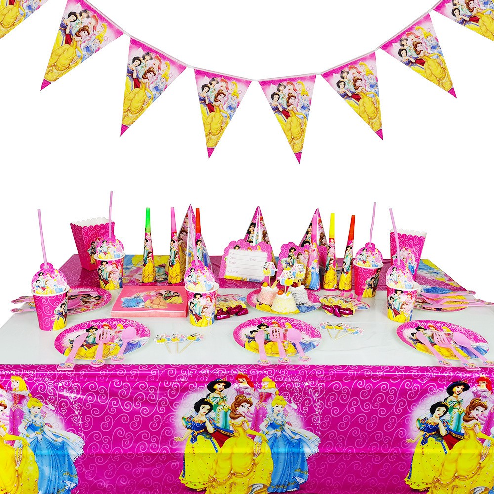 Cartoon Princess Girls Birthday Party Decoration Snow White Cinderella ...