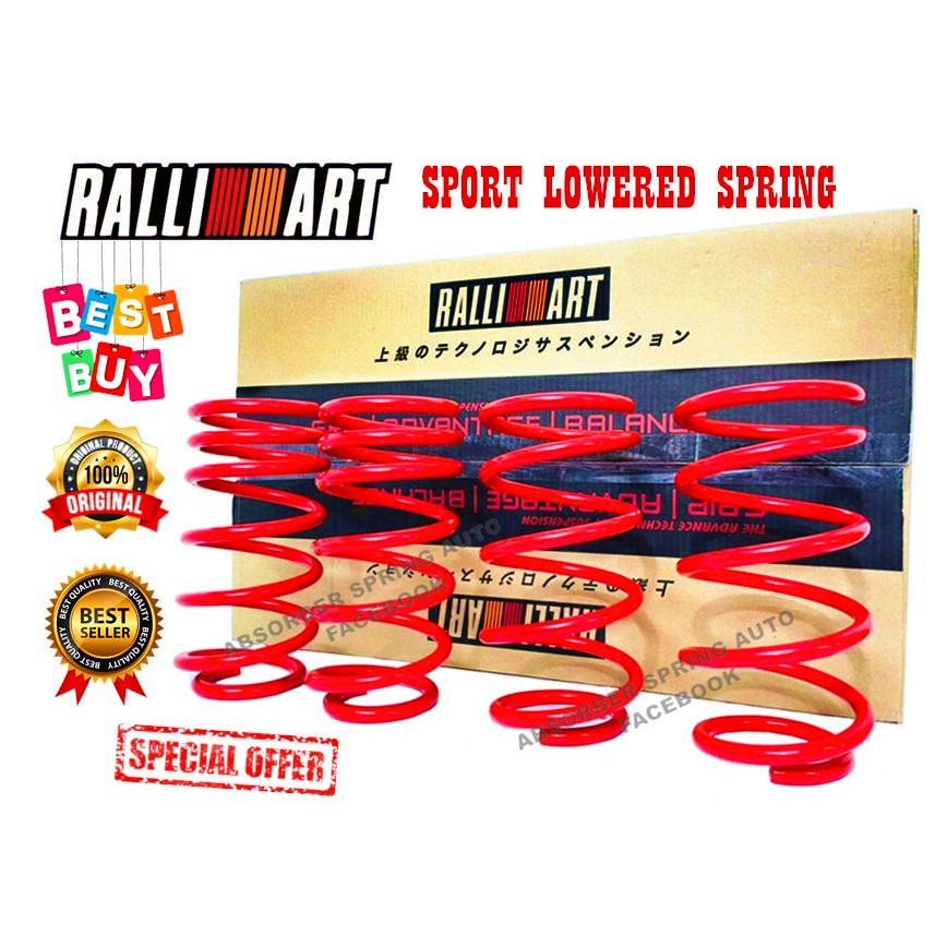 RALLIART PERODUA SPORT LOWER SPRING 1SET MYVI KELISA KENARI AXIA BEZZA ...