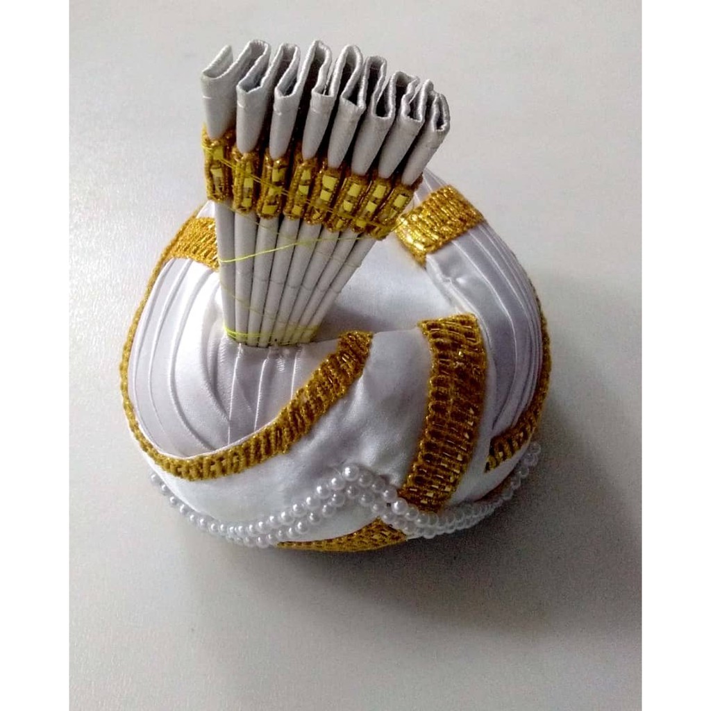 Thalapa / Embellished Art Silk Turban ( Medium size Swamy / Wedding ...