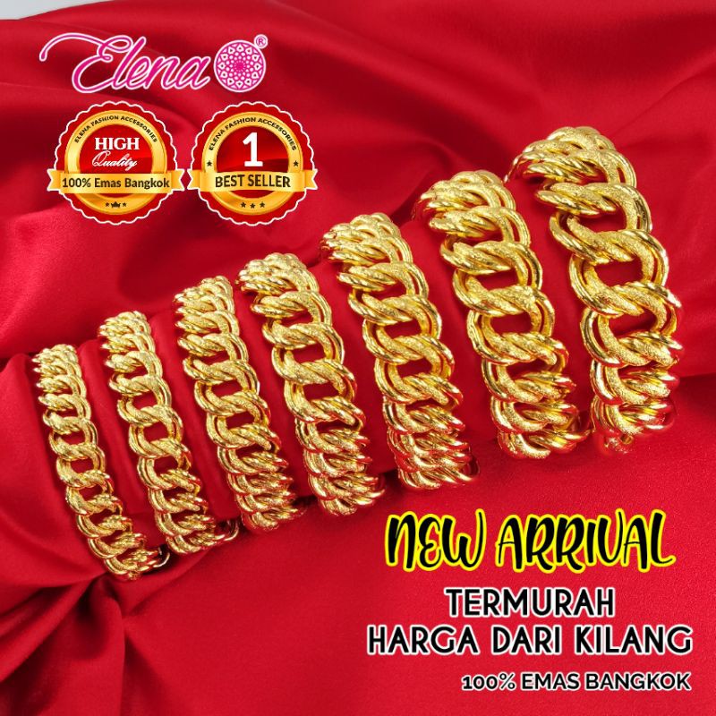 Elena Emas Bangkok Emas Sadur Gelang Tangan Dewasa/Budak Coco (ETB264 ...