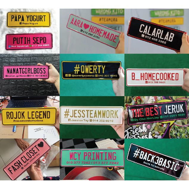 ️CUSTOM SIGNAGE PLATE BESI MINI ️ UNTUK BISNES & NAMA | Shopee Malaysia
