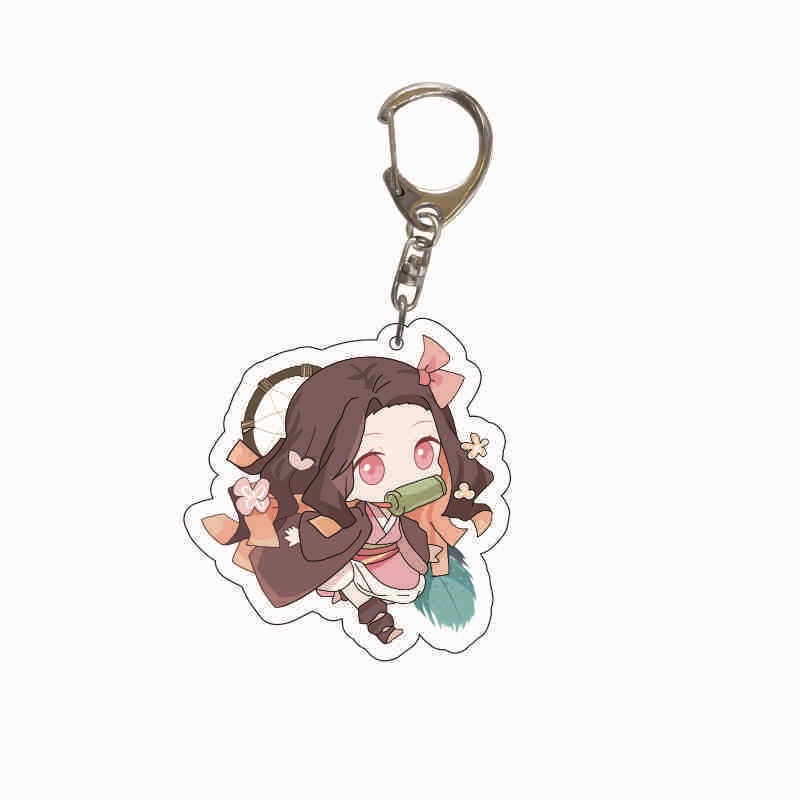 Demon Slayer 6CM Cute Keychains Tanjiro Nezuko Zenitsu Inosuke 鬼灭之刃 钥匙扣 ...