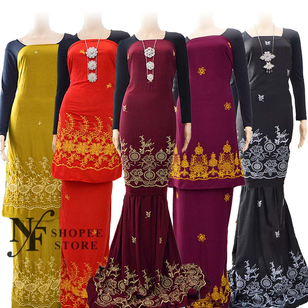 [4 Meter] Kain Pasang Sulam Tebuk Corak/Cotton Printed Denim Bidang 45 ...