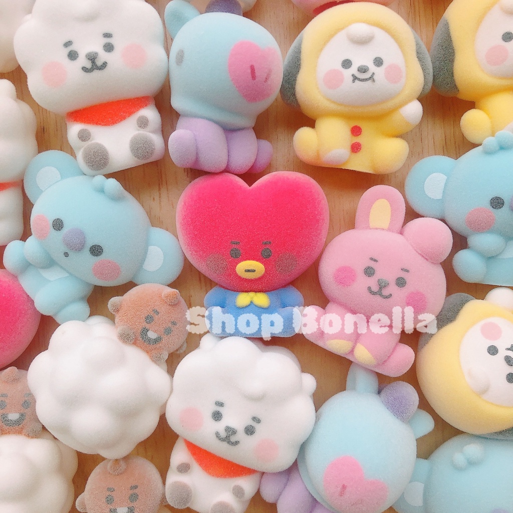 ★READY STOCK★ BT21 FLOCKY FIGURE PUPPET (Random) Miniature Line Friends ...